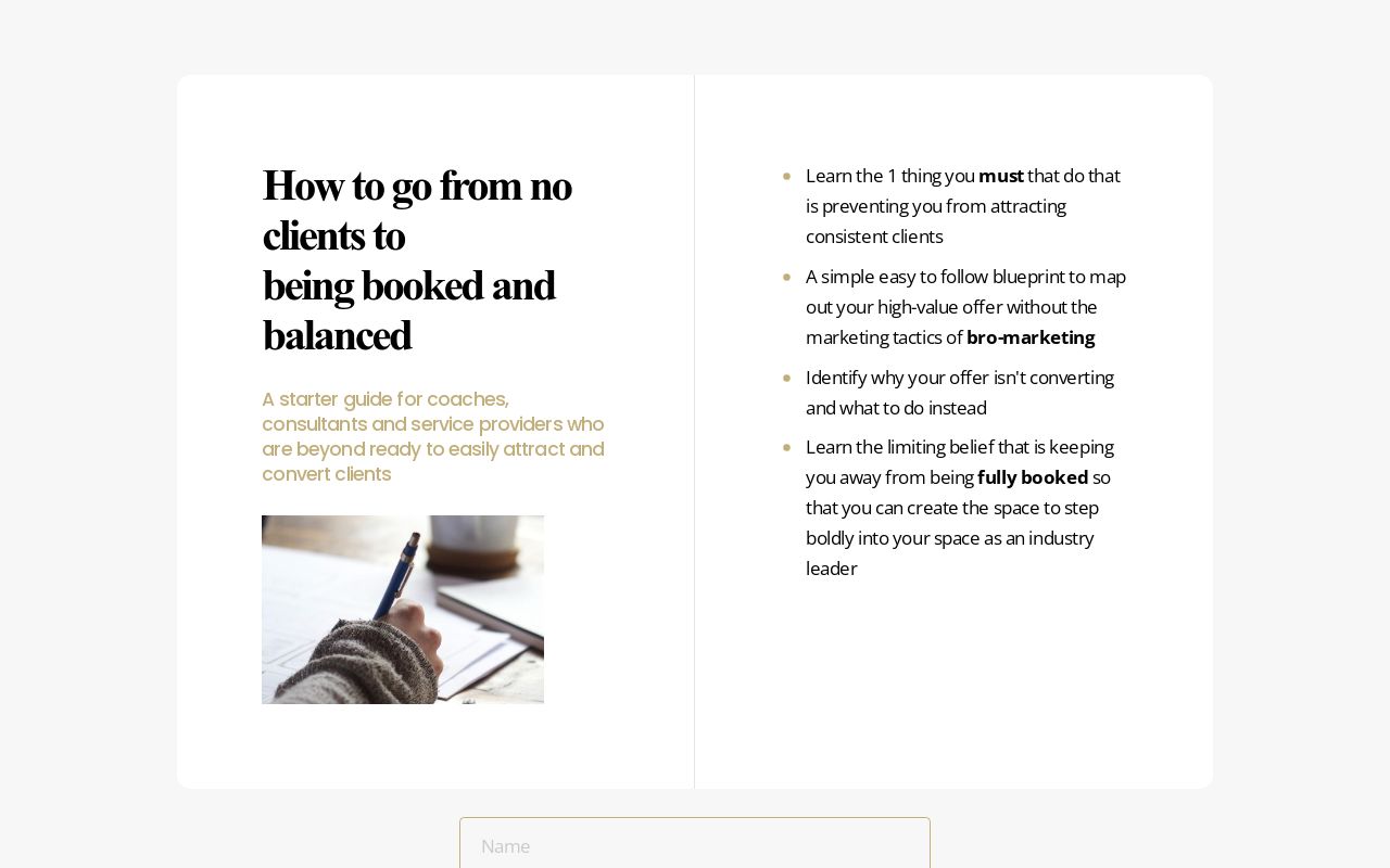 How to go from no clients to being fully booked